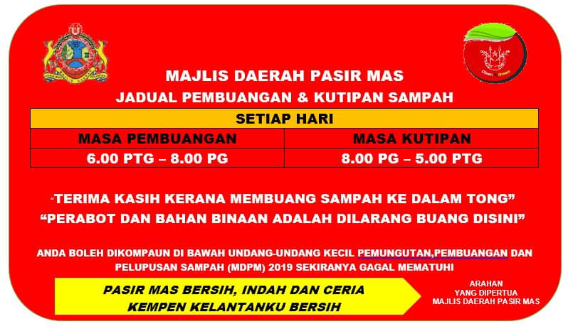 JADUAL PEMBUANGAN DAN KUTIPAN SISA PEPEJAL - Majlis Daerah Pasir Mas